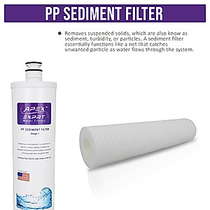 EXPRT RF-2034A Quality Undersink Pre Filters - 4 Pack Replacement Cartridges - PP (Polypropylene) 5 Micron Sediment Filter, Coconut Shell Carbon, Carbon Block, Ultrafiltration 0.1 micron - for MR-2034
