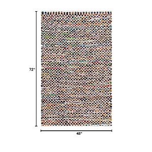 SAFAVIEH Cape Cod Collection Accent Rug - 4' x 6', Natural & Multi, Handmade Boho Braided Jute, Ideal for High Traffic Areas in Entryway, Living Room, Bedroom (CAP302A)