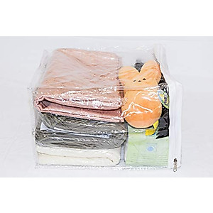 Clear Vinyl Zippered Storage Bags 9 x 11 x 7 Inch 10-Pack
