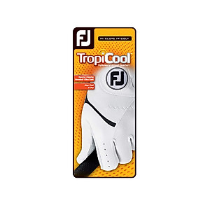 FootJoy TropiCool Gloves, White, Large, Worn on Left Hand