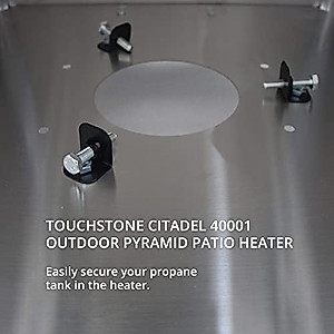 Touchstone Citadel™ 40,000 BTU Pyramid Outdoor Propane Patio Heater - 89 Inches Tall - Tempered Glass Quartz Tube - Built-in Tip/Tilt Auto Shut Off - Wheel Kit Included - 40001