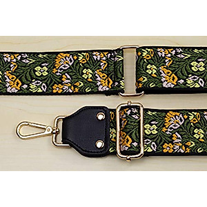Allzedream Adjustable Guitar Style Purse Strap Replacement Crossbody Bags Jacquard Weave Embroidered (Autumn)