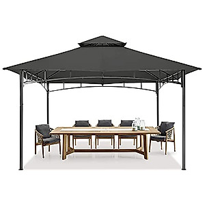 MASTERCANOPY Outdoor Garden Gazebo for Patios with Stable Steel Frame(11x11, Dark Gray)