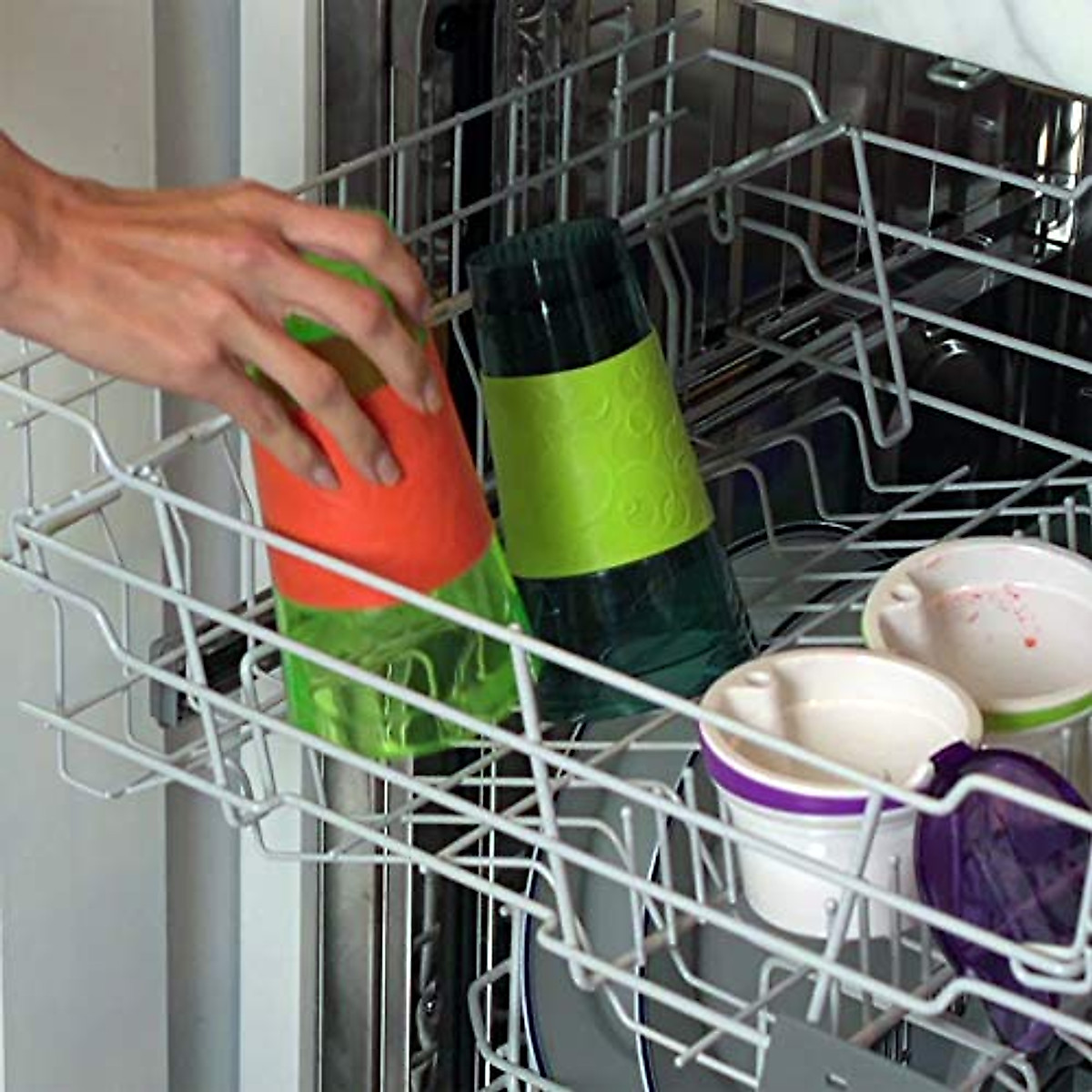 Snackeez Travel Snack & Drink Cup with Straw, Pink, Large (Pack of 1)