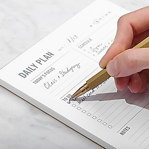 Two Tumbleweeds Daily Planner Notepad - Desktop To Do List Planning Pad with Hourly Schedule, Time Block Planner, College School Supplies - 6 x 9” - 50 Undated Sheets