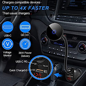 DACK Mag-Safe 15W Car Cigarette Lighter Wireless Charger, Magnetic Auto-Alignment Air Vent Mount Holder with Dual Port PD&QC3.0 Fast Charging for iPhone 13/13 Pro/ 13 Pro Max/12 Series