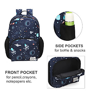 yodo Little Kids School Bag Pre-K Toddler Backpack - Name Tag and Chest Strap,Space