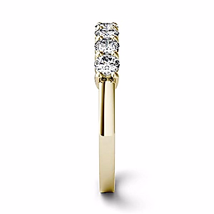 14K Yellow Gold 3.0mm Moissanite by Charles & Colvard Seven Stone Band- size 7 0.70cttw DEW