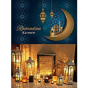 Ramadan Mubarak Backdrop Ramadan Kareem Banner Eid Mubarak Photography Background for Home Decorations Ramadan Party Supplies 70.8 x 47.2 Inch (Dark Blue)