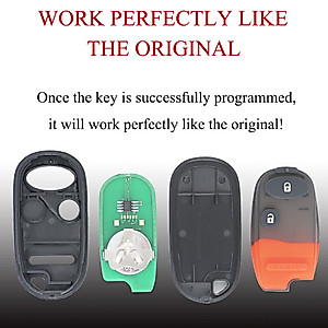 Key Fob Remote Replacement Fits for Honda Civic DX EX LX 2001 2002 2003 2004 2005/Honda Pilot 2003 2004 2005 2006 2007 NHVWB1U523 Keyless Entry Remote Control NHVWB1U521 72147-S5A-A01(Pack of 2)