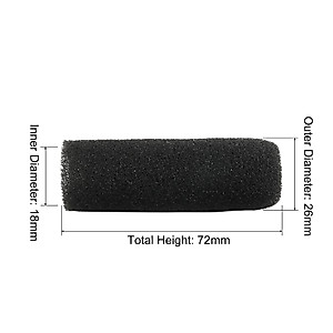 uxcell 5PCS Sponge Foam Mic Cover Conference Microphone Windscreen Shield Protection Black 72mm Long