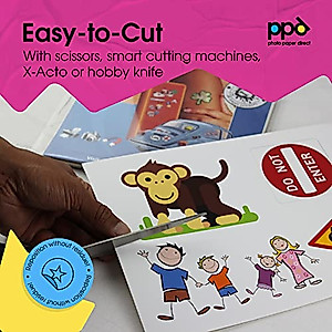 PPD 20 Sheets Inkjet Creative Media Matte Self Adhesive Vinyl Sticker Paper 8.5x11 PREMIUM Commercial Grade 4.7mil Thick Full Sheet Photo Quality Instant Dry Scratch and Tear Resistant (PPD-38-20)