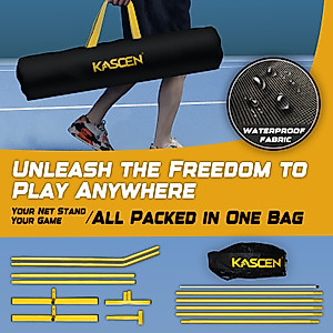KASCEN Pickleball Net - Portable PickleballNnet for Driveway,Regulation Boulder Badminton net only Indoor Outdoor Sport,22FT Included Carry Bag Black