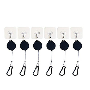 (6 Pack) Orzero VR Cable Management Compatible for Quest 2, Quest, Rift S, Valve Index, HTC Vive, Sony Playstation or Other Wired VR Games Retractable with Lanyards and Adhesive Hooks
