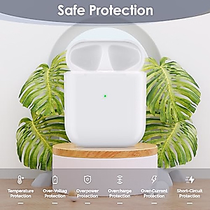 Compatible for AirPods 1st 2nd Generation Charging Case, Wireless Charger Replacement Case for AirPods Case 2nd Gen with Bluetooth Pairing Sync Button(Replacement A1938)