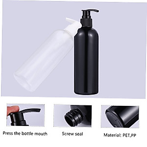 STOBAZA Travel Lotion Bottles 300ml Gel Pump Bottles for Shampoo Body Wash Black Cap