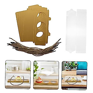 ULTECHNOVO 10pcs Boxes Packing Box Plastic Food Containers Mini Hinges Mini Cookies Paper Cupcake Holder Container Ritz Crackers with Cheese Macarons Cookies Nylon Golden Takeaway Boxes Candy