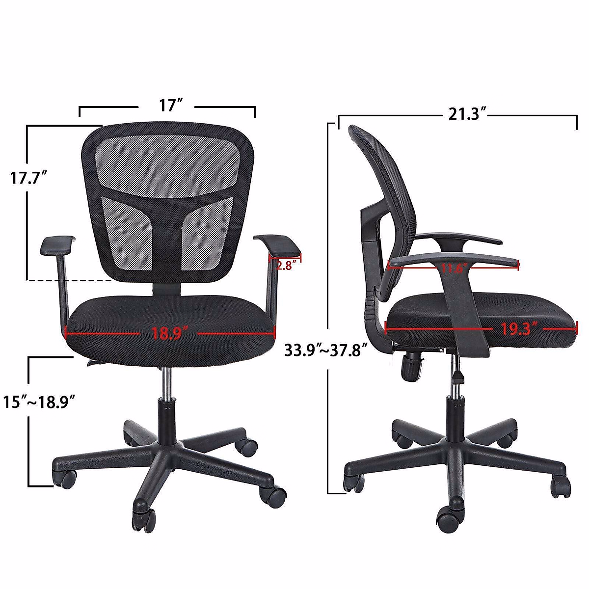 JTSQ Office Chair with Armrests Mesh Back Gaming Chair Office Chair Gaming Desk Computer Chair High Chair Home Office Desk Chairs Office Chairs Home Office Office Furniture Swivel Chair