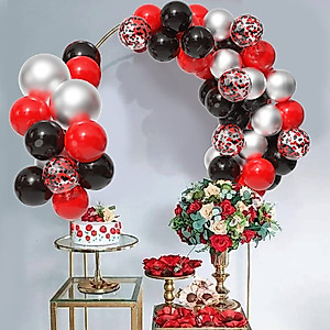 balloons- 50 Pack balloon garland kit,12inch black balloons & red balloons,with red and black balloons confetti balloons,for birthday balloons party balloons globos para decoracion de fiestas