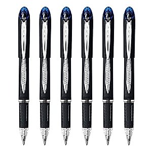 Uni-Ball Jetstream Rollerball Pen, 1.0mm, Bold Point, 6-Count (Blue, Bold)