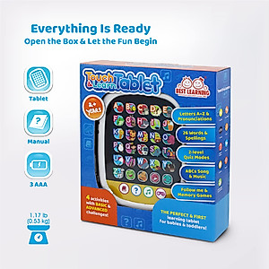BEST LEARNING Touch & Learn Tablet - Educational Toy for Toddlers Ages 2-5 | Learn Alphabet, Shapes, Words, Music & Quiz Games for Kids 2, 3, 4, 5 Years Old