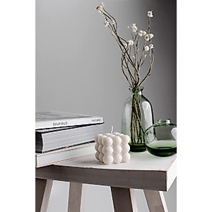 LAWA Bubble Candle - Cube Soy Wax Geometric Candle Elegant Aesthetic Candle Housewarming Gift Home Decor Idea Black | White