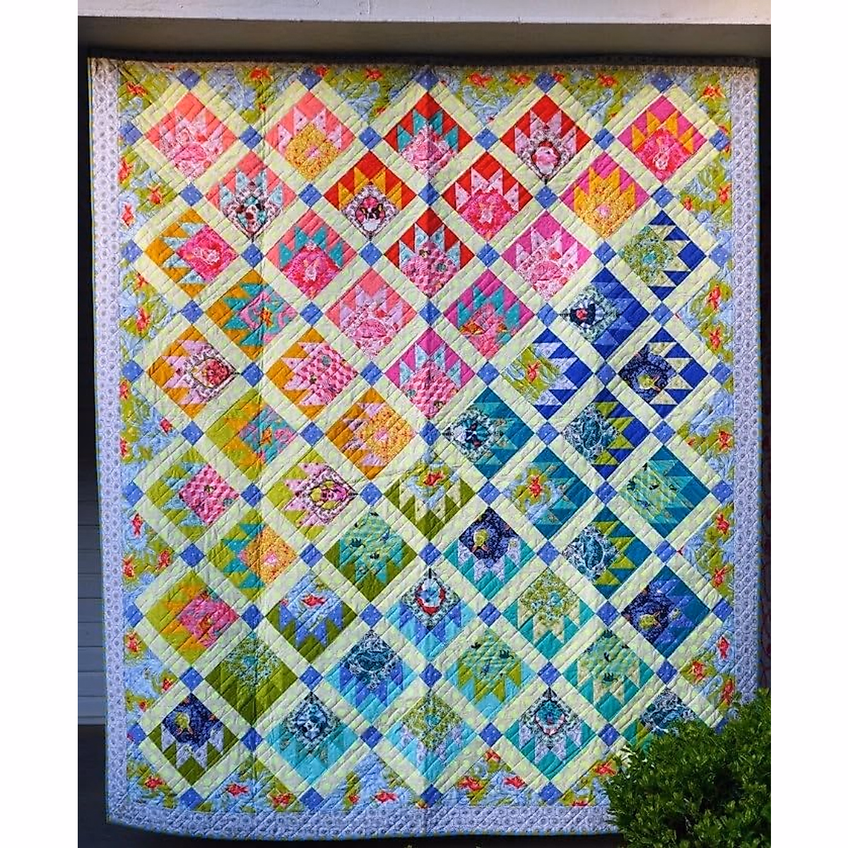 Tula Pink for Free Spirit Besties Hop to It W/Metallic Gold, Fabric by The Yard (Bluebell)