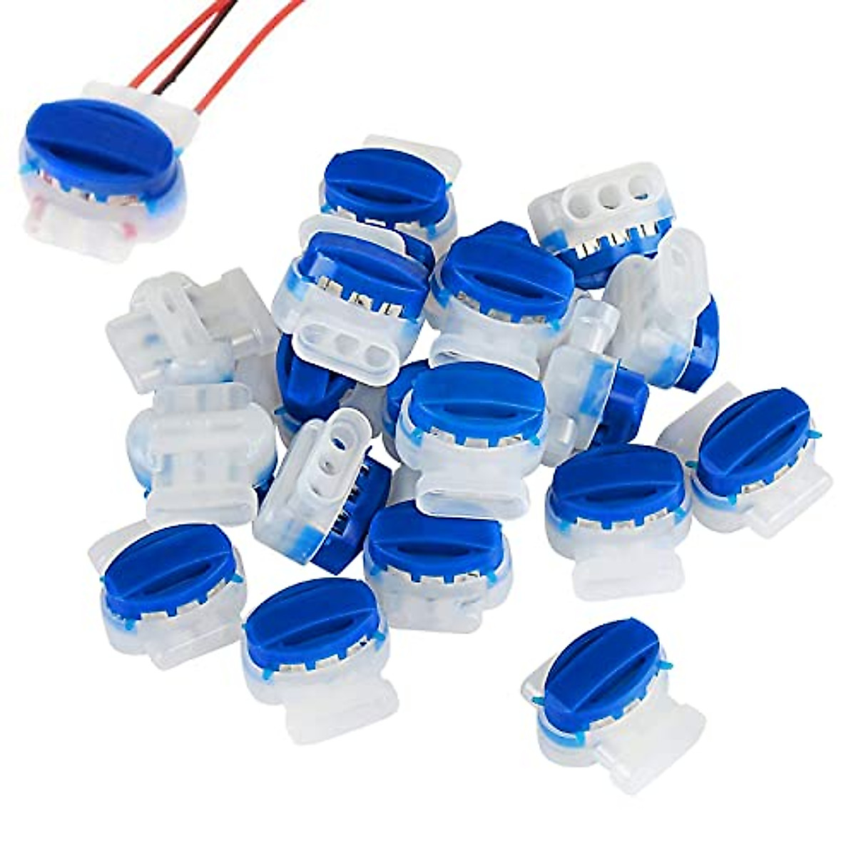 25 Pack Electrical IDC 314-BOX Pigtail 3 Wire Connectors for 22-14 AWG Cables, Robotic Lawn Mowers, Irrigation Applications