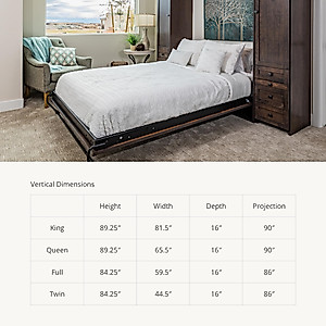 Wilding Wallbeds Murphy Bed Mechanism Kit Vertical Wall Bed, DIY Frame Hardware for Folding Cabinet, Easy to Build Hidden Bed (King)