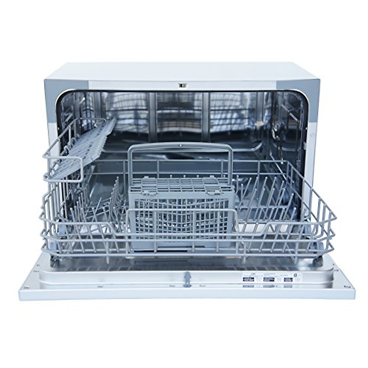 SPT SD-2224DW ENERGY STAR Compact Countertop Dishwasher with Delay Start - Portable Dishwasher with Stainless Steel Interior and 6 Place Settings Rack Silverware Basket for Apartment Office And Home Kitchen, White