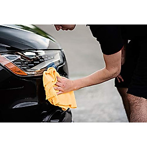 Maxshine 380GSM 5pcs Professional Zero Crazy Edgeless Microfiber Towel Set (Yellow, 16"x24")