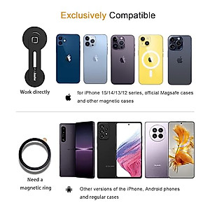 Jkoailiwi Dual Screen Magnetic Phone Holder for Laptop - Adjustable Slim Phone Mount for Monitor's Top and Side - Computer Extension Bracket for Tesla, MagSafe iPhone 15/14/13/12