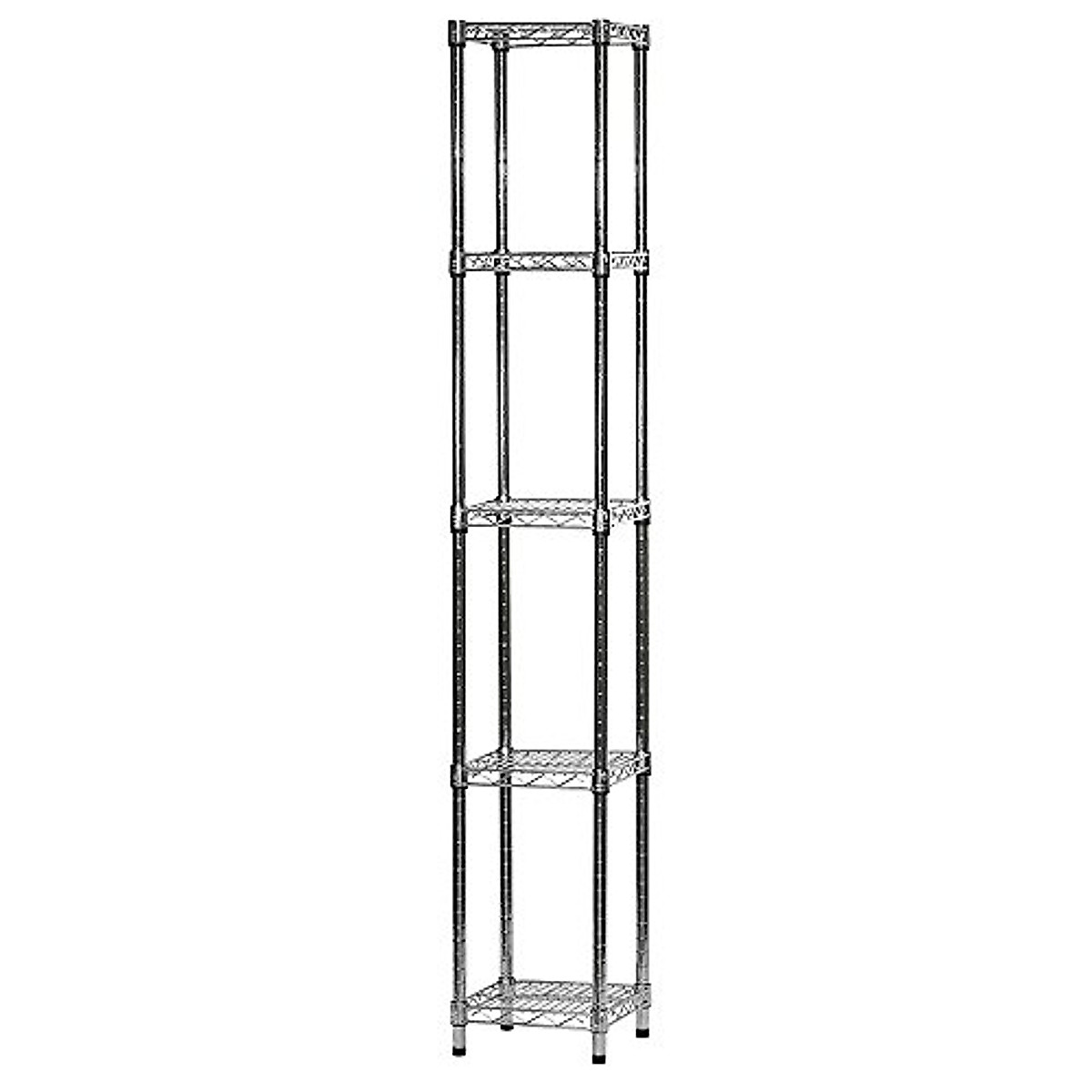 Shelving Inc. 12" d x 12" w x 72" h Chrome Wire Shelving with 5 Shelves