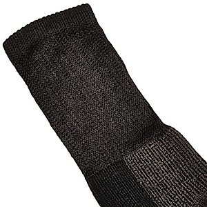 thorlos unisex adult Kx Max Cushion Crew Hiking Socks, Black (3 Pair Pack), Large US