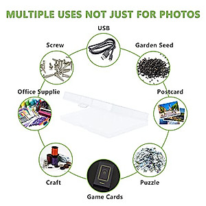 IDekooror Photo Case 5" x 7" Photo Box Storage and Craft Keeper - 7 Inner Photo Keeper Photo Organizer Cases Photos Storage Containers Box for Photos (Clear)