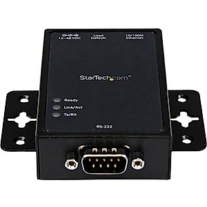 StarTech.com 1 Port RS232 to Ethernet IP Converter / Device Server - Aluminum - Serial over IP Device Server - Serial to IP Converter (NETRS2321P)