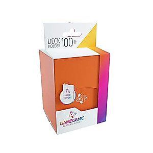 Gamegenic Deck Holder 100+ Casual Deck Box | Double-Sleeved Card Storage with Flex Card Divider | Premium Card Game Protector | Cobra Neck Technology | Holds up to 100 Cards | Orange Color | Made