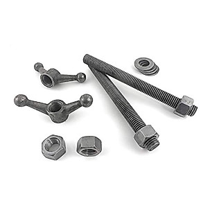 Moxon Vise Hardware Kit with 2 each 8 Inch x 3/4-10 Threaded Rods, 2 each 4-1/2 Inch Cast Knobs and 4 each 3/4 inch Nuts and Washers