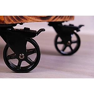 Headbourne 8276E 3 inch Polyurethane Mag, 4 Pack Designer Caster, 3-Inch, Gloss Black, 4 Count