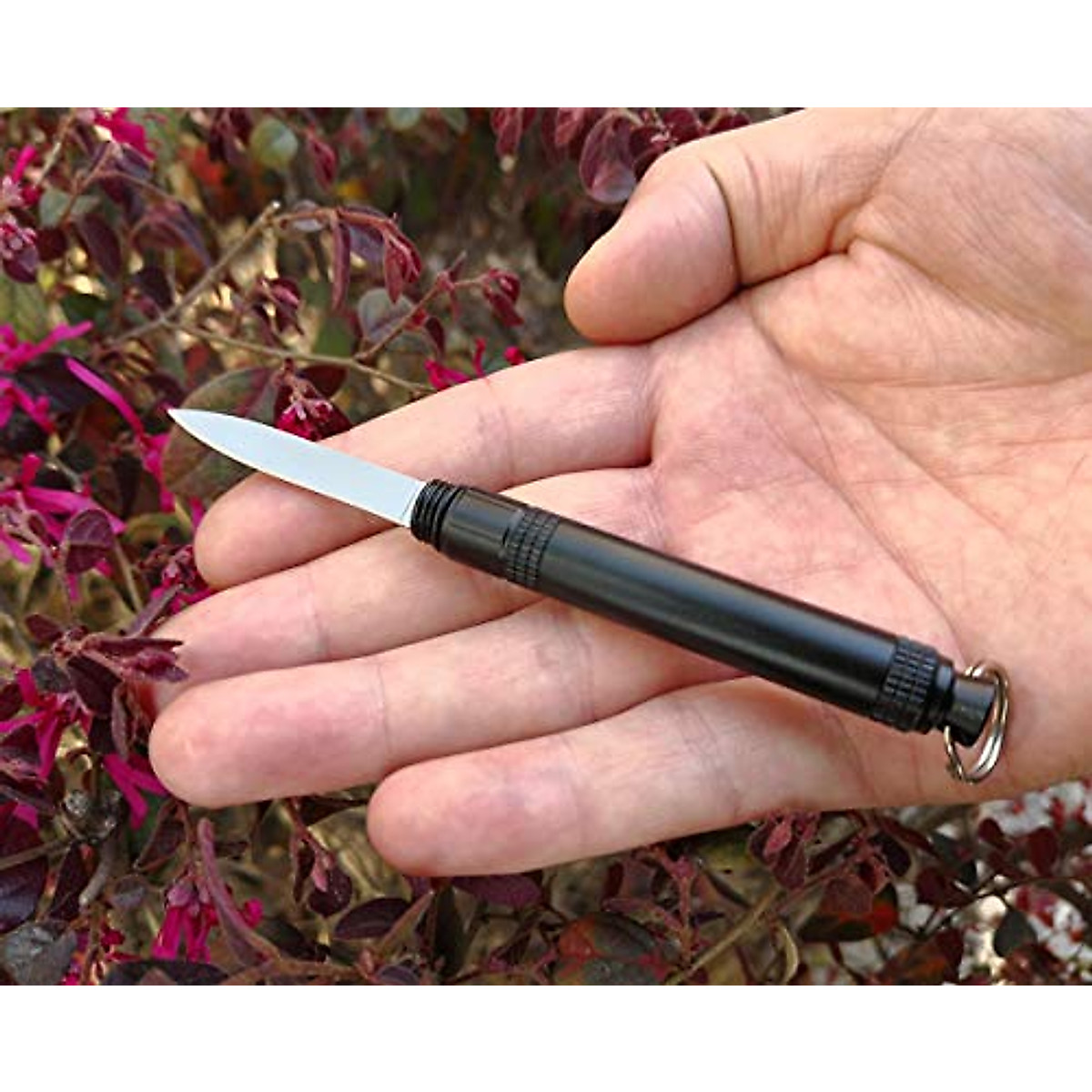 SZHOWORLD Portable Aluminium Alloy Mini Knife - Compact Pocket Knife - EDC Lightweight Daily Knife with 3Cr13 Stainless Steel Blade and Glass Breaker (Black)