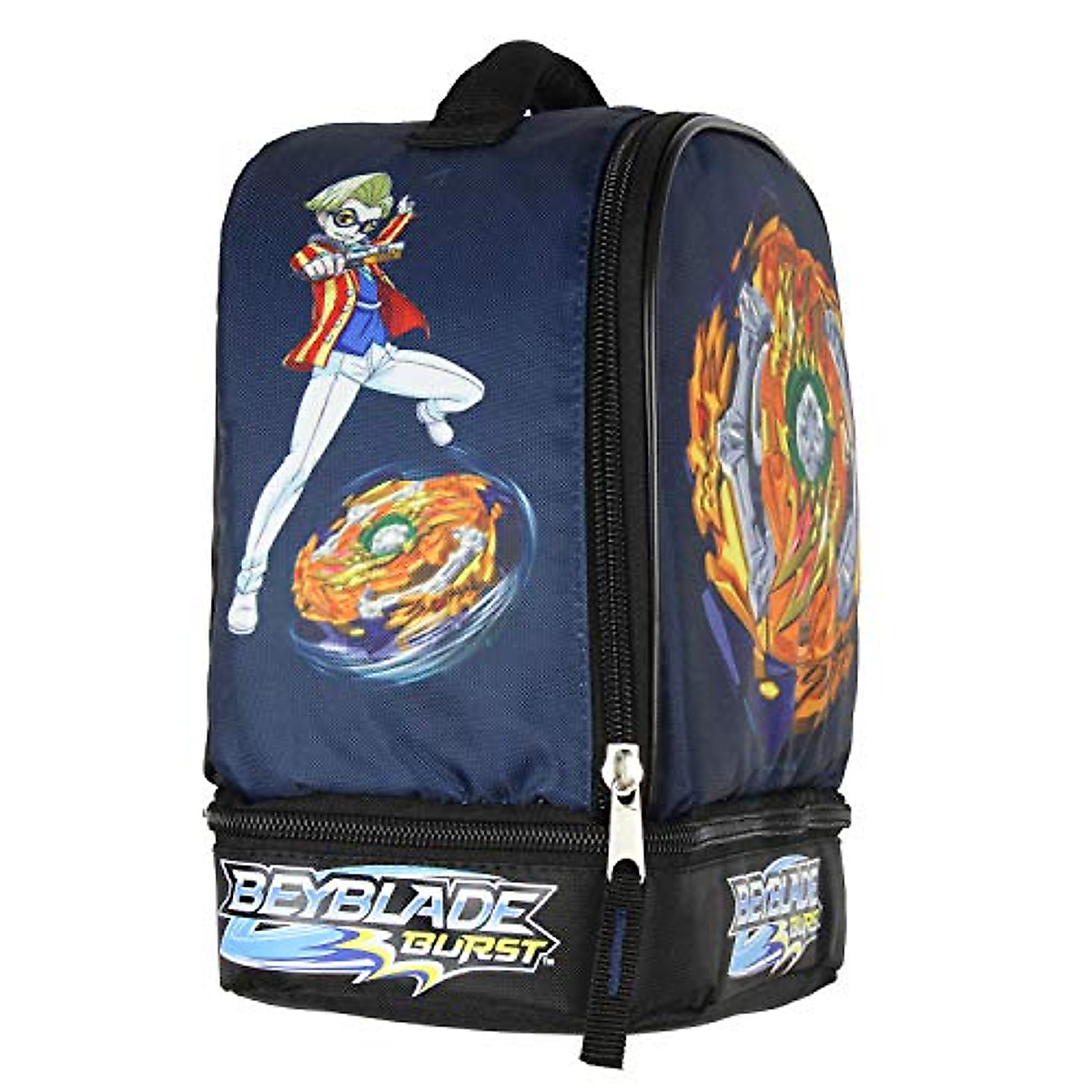 Beyblade Burst Fafnir Spinner Top Fumiya Kindo Dual Compartment Insulated Lunch Box Bag Tote