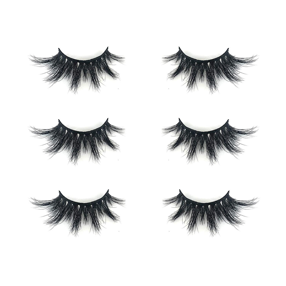 Mink lashes Mikiwi 3 Pairs Eyelashes D384-3, Real Mink Eyelashes, Fluffy Mink Lashes, Thick HandMade Full Strip Lashes, Cruelty Free Luxury Makeup Dramatic Lashes, 20mm 3D Mink Lashes