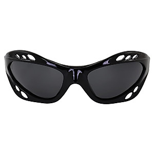 Birdz Eyewear Seahawk Polarized Sunglasses Jet Ski Goggles Sport Kite-Boarding, Surfing, Kayaking 2 Pairs Black Frames with Smoke & Blue Lenses