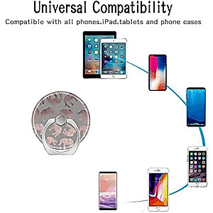 2 Pack/Cell Phone Ring Holder 360 Degree Rotation Finger Stand Works for All Smartphone and Tablets-Rose Gold Elephant on Marble Clear Tribal Pattern