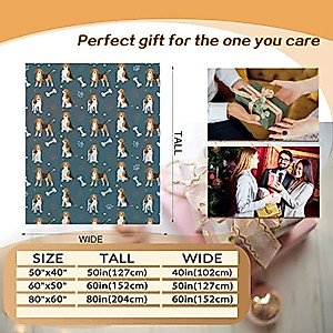Cute Beagle Throw Blanket Soft Fuzzy Plush Blanket Lightweight Flannel Blankets for Couch Bed Living Room Adults Kids Teens Gifts All Seasons 50"X40"