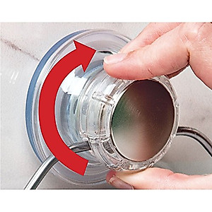 iDesign Metro Rustproof Aluminum Turn-N-Lock Suction, Bathroom Shower Corner Basket for Shampoo, Conditioner, Soap - Silver