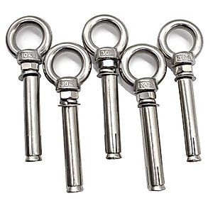 M8* 80mm Expansion Screw with Eye Ring Anchor Internal Eye Bolt Fastener 304 Stainless Steel 5 Pack (Ring Lifting Expansion Eyebolt M8* 80mm)