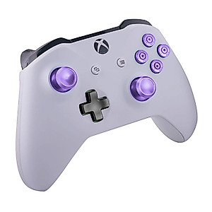 Metal Thumbsticks Joysticks for Xbox One Controller, Aluminum Alloy ABXY Bullet Buttons Analog Grip Replacement Parts for Xbox One S/X/Series X Controllers with Installation Tool(Purple)