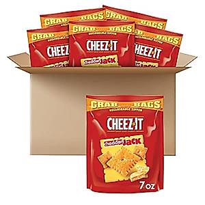 Cheez-It, Baked Snack Cheese Crackers, Cheddar Jack, 7oz (Pack of 6)