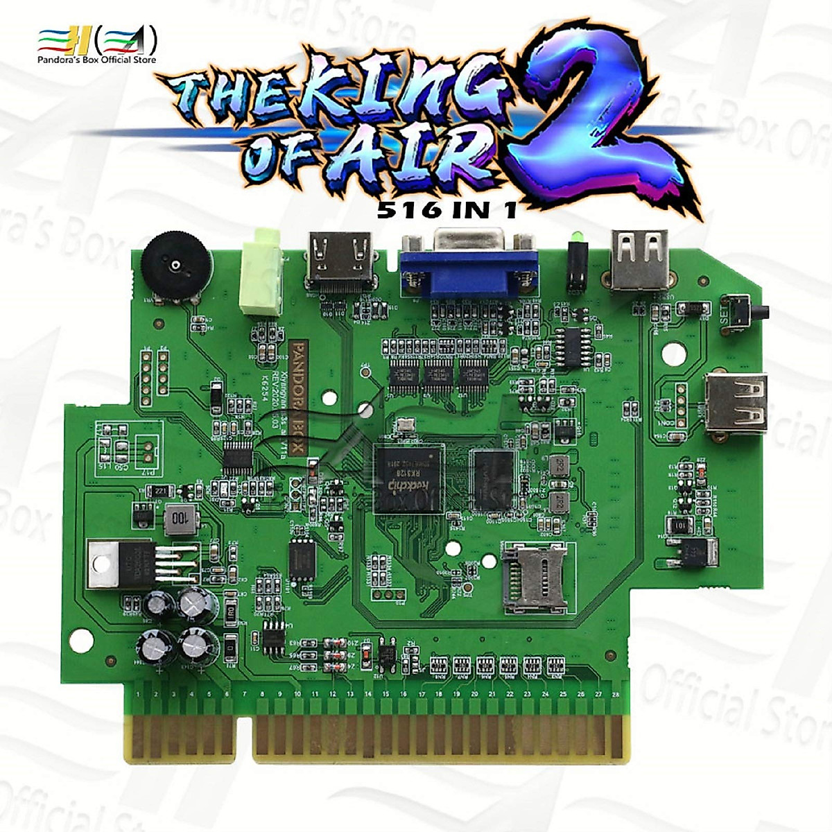 TAPDRA Original 3A Pandora Box THE KING OF AIR 2 Jamma Arcade Vertical and Upright Screen 516 IN 1 Game PCB Board VGA Output